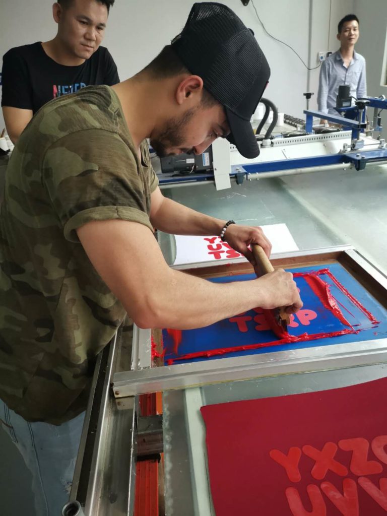 Customer from Palestine Learning Silicone Ink Printing in XG Silicone ...